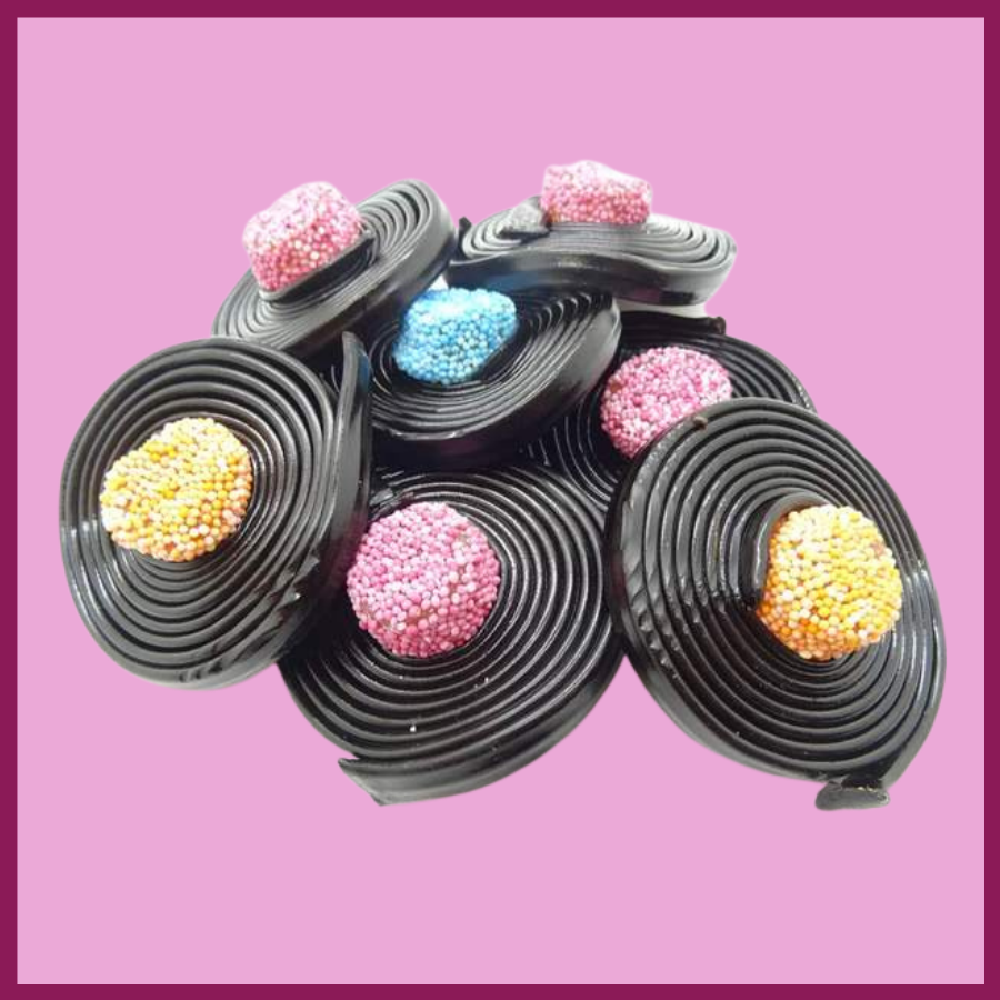 Liquorice Catherine Wheels x 6 – The Sweet Treat Co